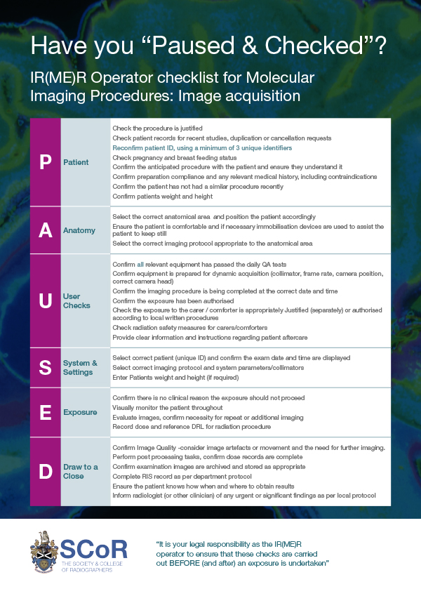 ‘Have you Paused & Checked?’ posters for molecular imaging | SoR