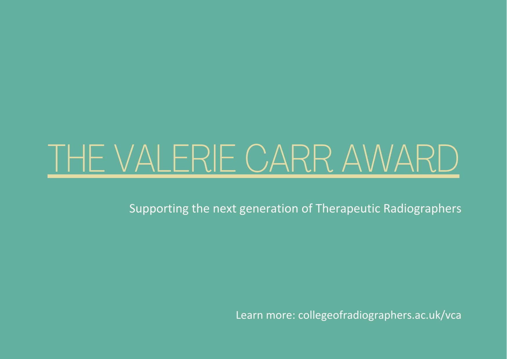 The College of Radiographers launches the Valerie Carr Award | SoR